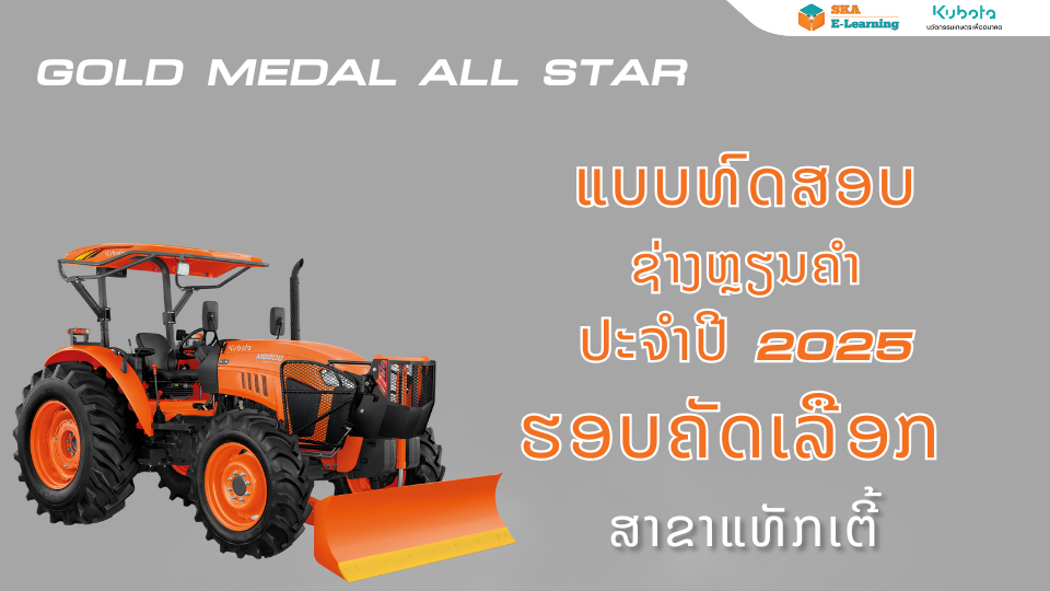 ແບບທົດສອບ ຊ່າງຫຼຽນຄຳສາຂາແທັກເຕີ້ ປະຈຳປີ 2568 - SKA E-Learning